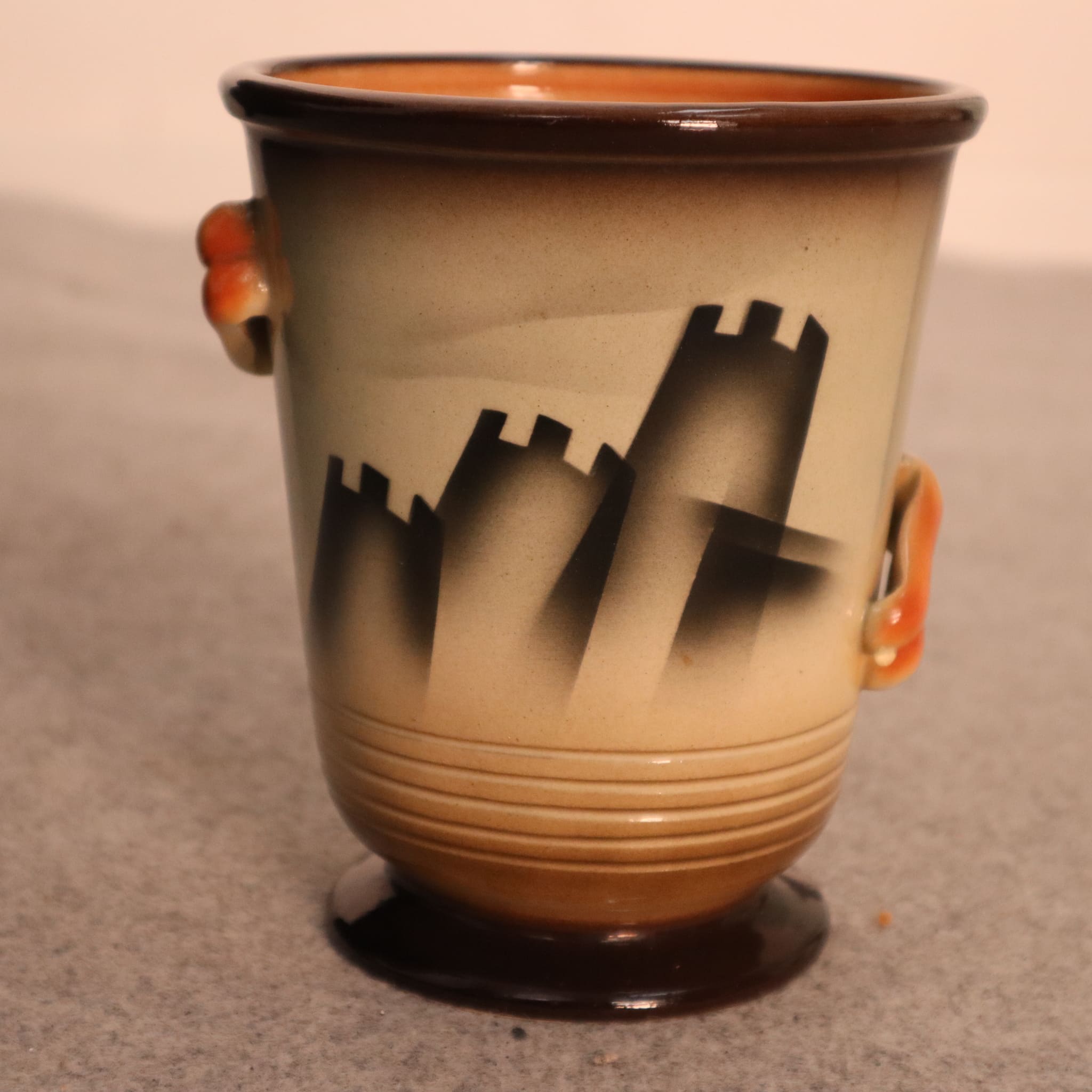 Italian Futurist Art Deco Ceramic Vase, Hand Painted by FACI, 1930s ...