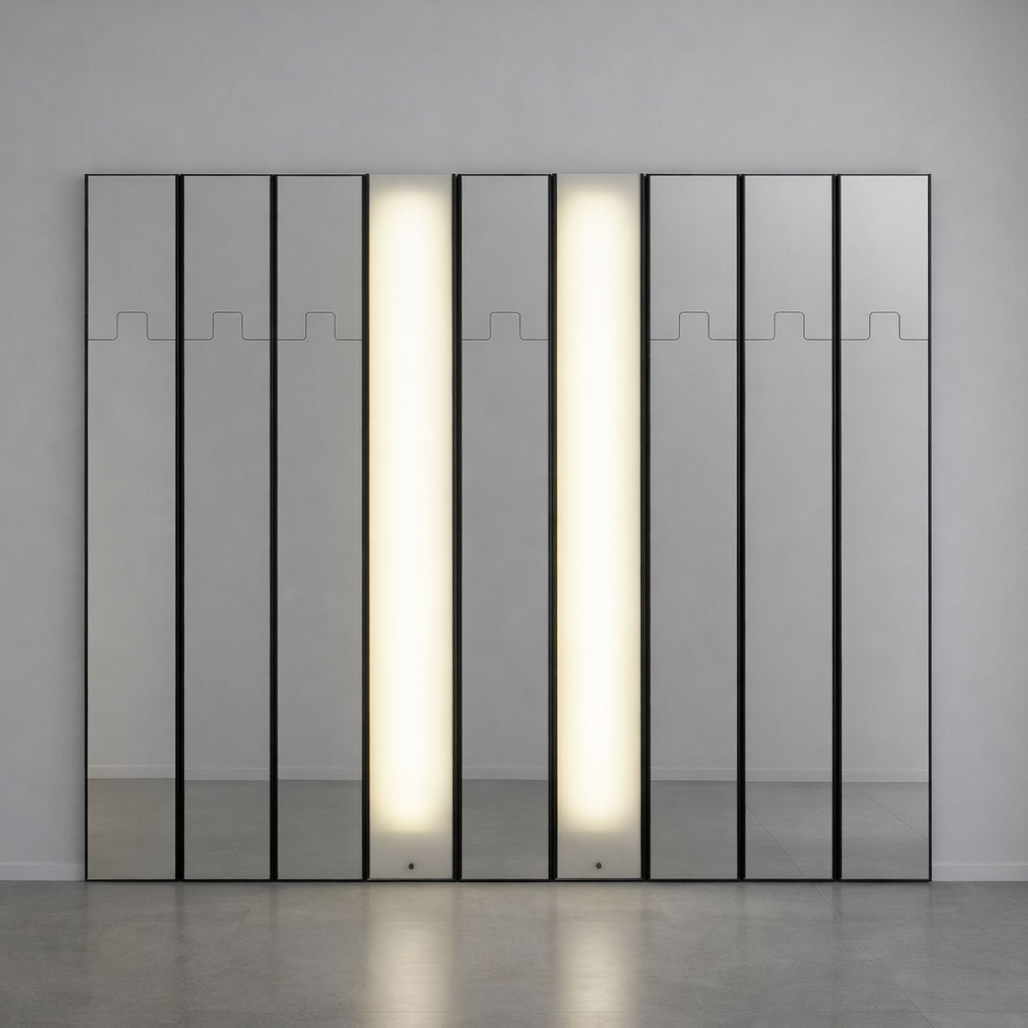 Luciano Bertoncini for Elco “Gronda” Modular Mirror and Light System ...